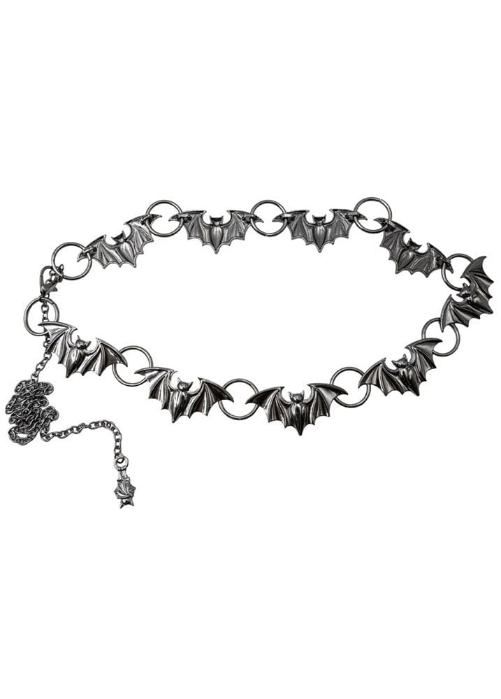 Kreepsville 666 Batty Bats Black Chain Belt Gothic Gunmetal Bat Waist ...